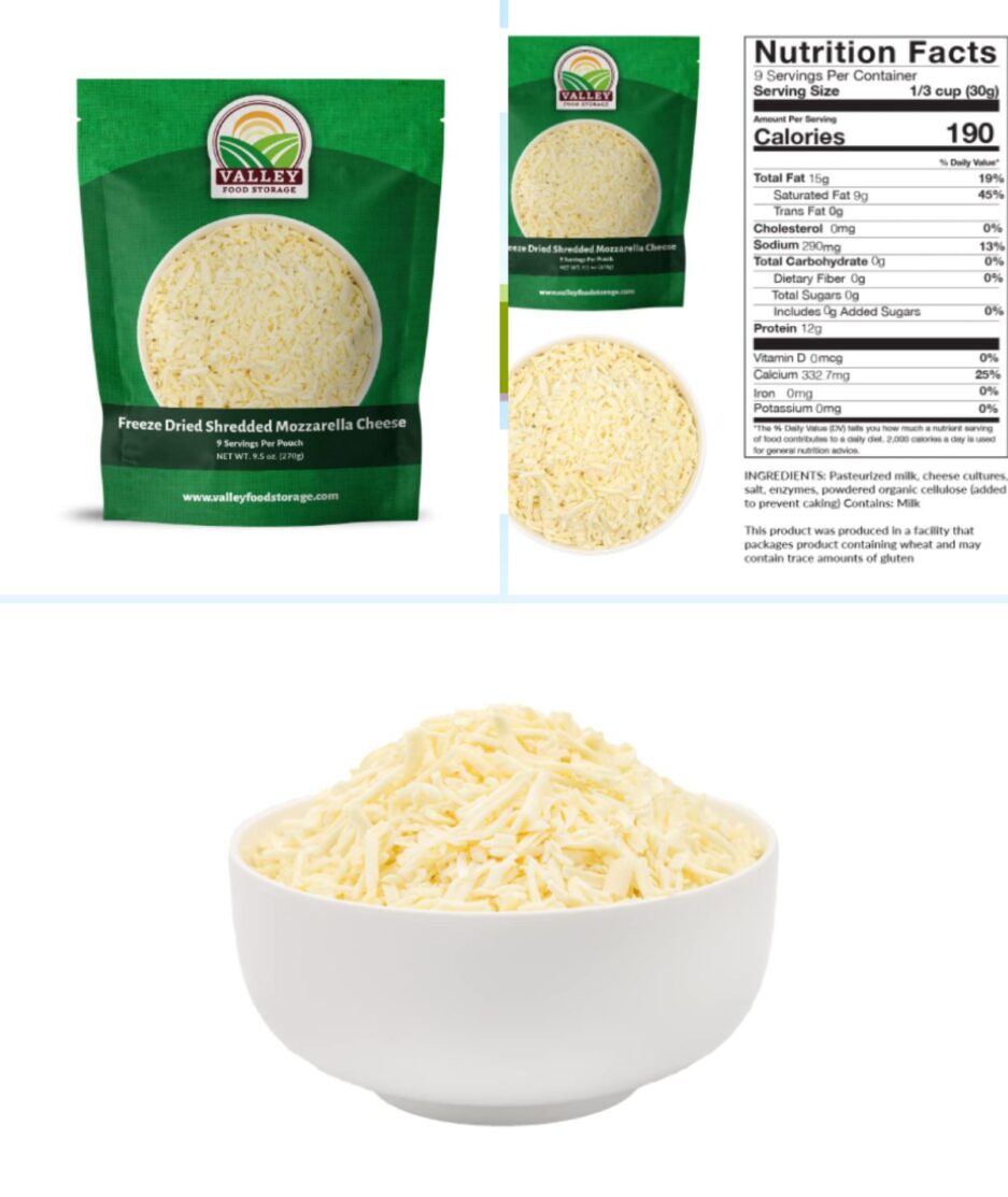 Premium Freeze-Dried Mozzarella Cheese